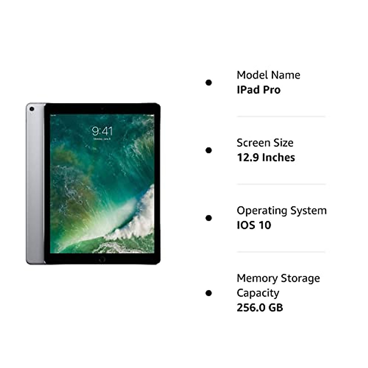 Apple iPad Pro 2nd 12.9in with Wi-Fi 2017 Model, 256GB, Grey (Renewed)