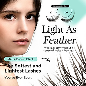 BEYELIAN Lash Clusters, 72 Pcs 10-16mm Individual Cluster Lashes False Eyelashes Extension Natural Look Reusable Glue Bonded Black Super Thin Band DIY Eyelash Extension (StyleC05 Mix Black Band)