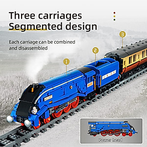 Mould King 12006 RC Mallard Train Building Kits for Kids, 2139 Pieces MOC Building Blocks Locomotive Train Set to Build, Steam Remote Control Train Bricks Toys for Boys