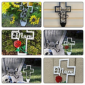 SELPONT orial Cross Stake, Metal Cross Pile Garden Yard Signs Grave Marker Memorial Plaque Stakes for Ear Wax Remover, Ear Cleaner