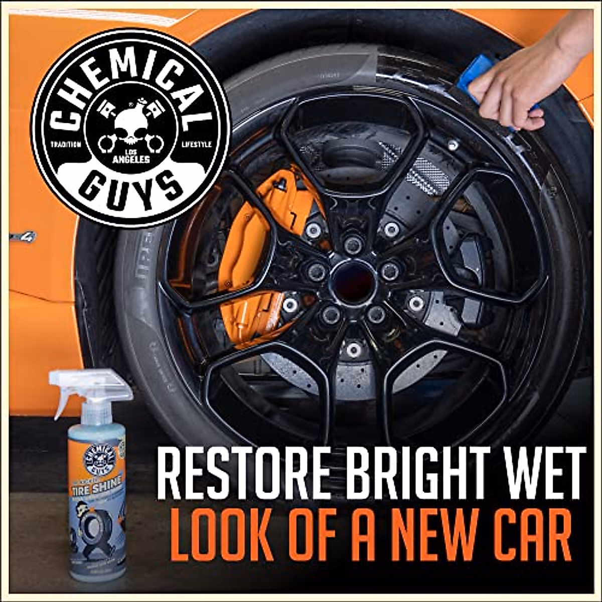 Chemical Guys TVD11316 Tire Kicker Sprayable Extra Glossy Tire Shine (Works on Rubber, Vinyl & Plastic) Safe for Cars, Trucks, Motorcycles, RVs & More, 16 fl oz