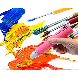 Heat Gun,mofa Embossing Mini Heat Gun,Hot Air Gun For Craft with Stand For DIY Embossing And Acrylic Paint Dryer,Multi-Purpose Electric Heating Nozzle 150W 110V (Pink,White)