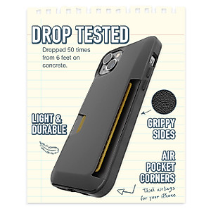 Smartish® iPhone 14 Plus Wallet Case - Wallet Slayer Vol. 1 [Slim + Protective] Credit Card Holder - Drop Tested Hidden Card Slot Cover Compatible with Apple iPhone 14 Plus - Black Tie Affair