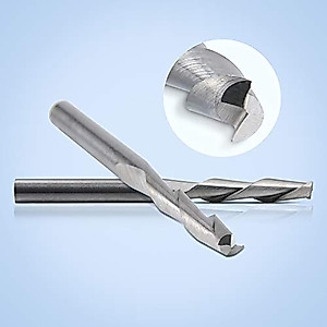 HQMaster CNC Router Bits 1/8" Shank CNC Bit End Mill Flat Nose Carbide Endmill Two Flute Spiral Upcut Milling Cutter Tool Set for Wood PVC MDF Hardwood 10Pcs (3.175 mm)