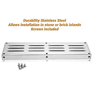 Skyflame Stainless Steel Venting Panel for Masonry Fire Pits and Outdoor Kitchens 15-Inch by 4-1/2-Inch