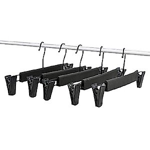 Muellery Plastic Pants Hangers Adjustable Clips Non Slip Space Saving Slim Skirt Hangers 5P TPAG47220