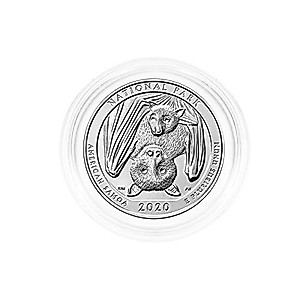 2020 P, D, S American Samoa National Park Quarter Singles Bat Coin in Air Tite Holders - 3 Coin Set Uncirculated