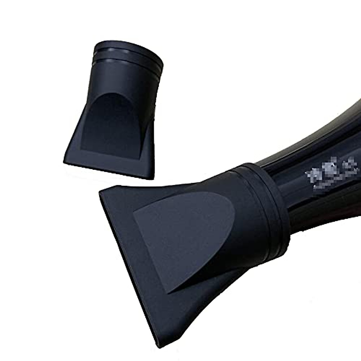2 PCS Plastic Salon Hair Dryer Nozzle Replacement Blow Flat Hairdressing Styling Tool Diameter 4.5cm and 4.6cm Black