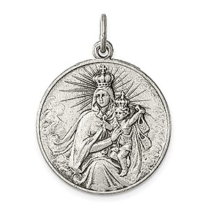 IceCarats 925 Sterling Silver Vintage Our Lady of The Holy Scapular Medal Necklace Charm Pendant Only