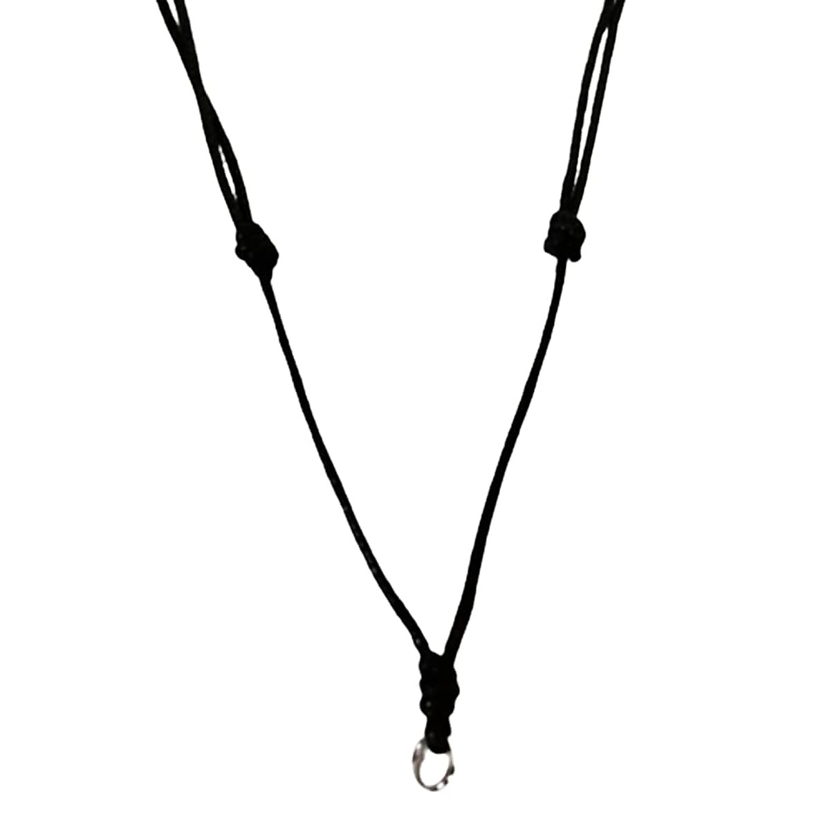 poppip 5 Pieces Handmade Craft Vintage Black Cord Rope Adjustable Necklaces With Metal Ring For Hanging Boho Pendants Balck Cord necklace For Men Women Size 18-30 Inches Thick 2 MM.