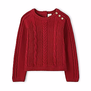 Gymboree Baby Girls and Toddler Long Sleeve Cable Knit Sweaters Shirt, Salsa Red, 4T US