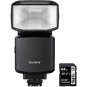 Sony HVL-F60RM2 Compact Wireless Radio Flash Bundle with Lexar Professional SDHC/SDXC 1667x UHS-II 64GB Memory Card