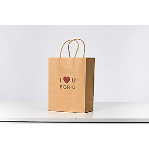 RACETOP Small Brown Kraft Paper Bags with Handles Bulk, 5.9"x3.2"x8.3" 50Pcs Small Gift Bags with Handles Bulk,Premium Brown Paper Gift Bags,small Paper shopping bags