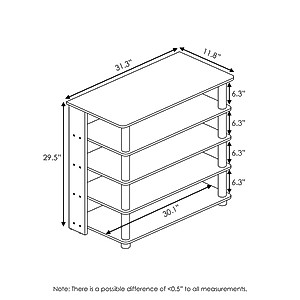 Furinno Turn-N-Tube 5 Tier Wide Shoe Rack, Espresso/Black 32 Inch