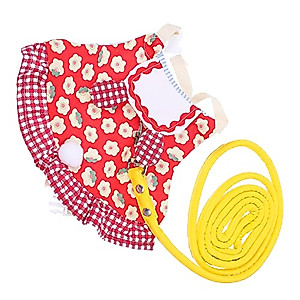ULTECHNOVO Rope Leash Cute Rabbit Leash and Harness Set, Bunny Rabbit Dress Clothes Walking Harness Vest Escape Proof Pet for Rabbit Hedgehog Ferret Guinea Pig Hawaiian Costume