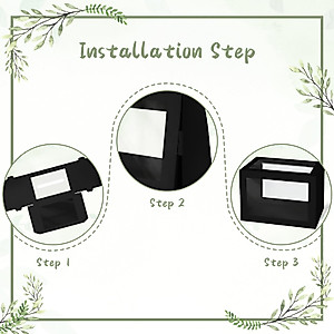 LANLISA Black Card Box for Birthdays Party, Gift Cards Receiving Box Holder for Graduations, Bridal & Baby Showers, Wedding Receptions, Retirements, Anniversaries