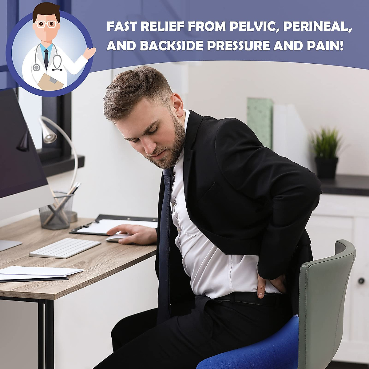 4 Pack Donut Pillow Donut Cushion with Air Pump 15'' Inflatable Donut Seat Cushion Blue Coccyx Butt Pillow Round Doughnut Pillow for Tailbone Hemorrhoid Prostatitis Office Car Home Bed Chair Supplies