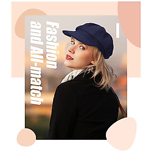 Cindeer 6 Pcs Women Newsboy Cap Ladies Hat Warm Wool Visor Beret Hats Soft Newsboy Hats for Women Vintage Baker Boy Hat