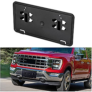 A & UTV PRO Front Bumper Guard Cover & License Plate Bracket Set for Ford F150 2018 2019 2020, License Frame Mounting Holder Bumper Inserts Cover Caps Accessories, Black
