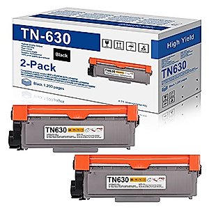 2-Pack Black Compatible Toner Cartridge Replacement for Brother TN630 TN-630 High Yield to use with HL-L2300D DCP-L2520DW DCP-L2540DW HL-L2360DW HL-L2320D HL-L2380DW MFC-L2707DW Printer