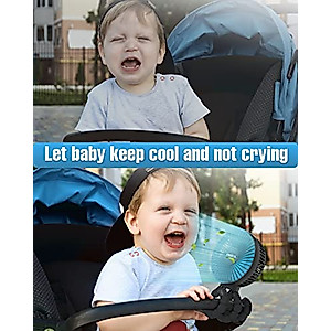 FRIZCOL Stroller Fan for Baby - Portable Fan Rechargeable - Battery Operated Fan(Use for 30Hrs) - Fan for Handheld/Clip On/Car Seat/Desk/Camping