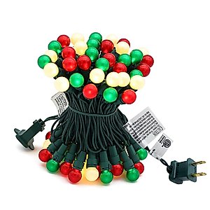 novrose Christmas Lights Outdoor 19 FT 70 LED Pearlized Glass Bulbs Multi Color UL Certified Christmas String Lights for Indoor Party Christmas Tree Holiday Halloween Decor