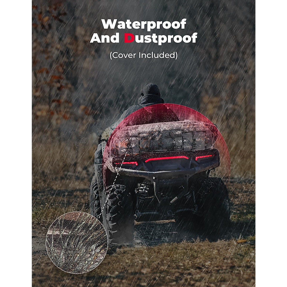 KEMIMOTO ATV Storage Bags with Cooler Bag, 76L Large ATV Bags Rear Rack Bag, Upgraded 4 ATV Cargo Rear Seat Bags Compatible with Polaris Sportsman Fourtrax Can-Am Kawasaki Arctic Cat CFMOTO