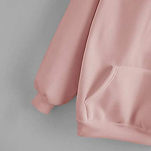Sweatshirt Color Pullover Casual Hooded Sleeve Pocket Women's Long Solid Women's Coat Women Zip Hoodie A-pink