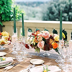 10 Inches Green Unscented Taper Candles for Spring and St. Patrick's Day, 12 Pcs 7/8 Inch Thin Candle Sticks for Dinner, Party, Christmas, Home Decoration and Emergency