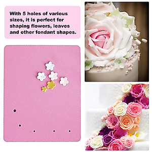 Fondant Foam Pad, Rectangular Fondant Cake Sponge Pad Mat with 5 Holes for Cake Decoration DIY Paste/Sugar Flower/Gum/Chocolate/Clay Modelling Tools Drying Tray(9.6x7.3 inch)