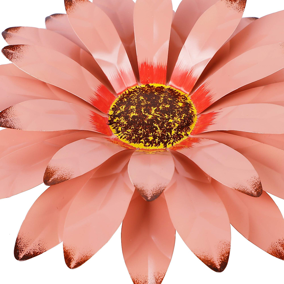 Ridota 12" Metal Flower Wall Decor, Metal Hanging Wall Art Sculpture, Metal Daisy Wall Decor for Indoor Outdoor Home Bedroom Living Room, Pink