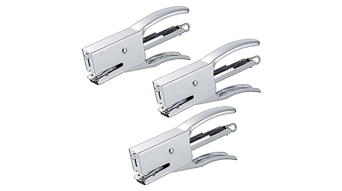 Heavy Duty Plier Stapler Set - 3 Durable 50-Sheet Office Staplers