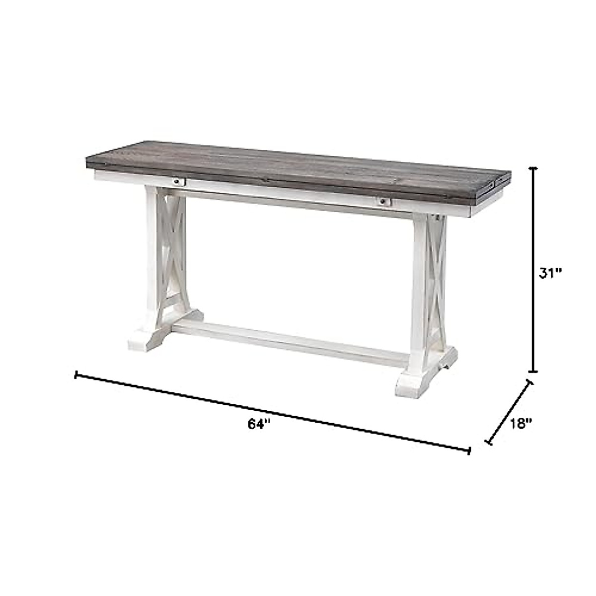Coast to Coast Imports Bar Harbor II Fold Console Table, Cream, 18" D x 64" W x 31" H, (A48111)