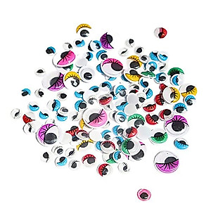 100pcs/50pcs Self-Adhesive Googly Wiggle Eyes DIY Scrapbooking Crafts Projects DIY Dolls Accessories Crafting(Multicolor Mixed 42PCS)
