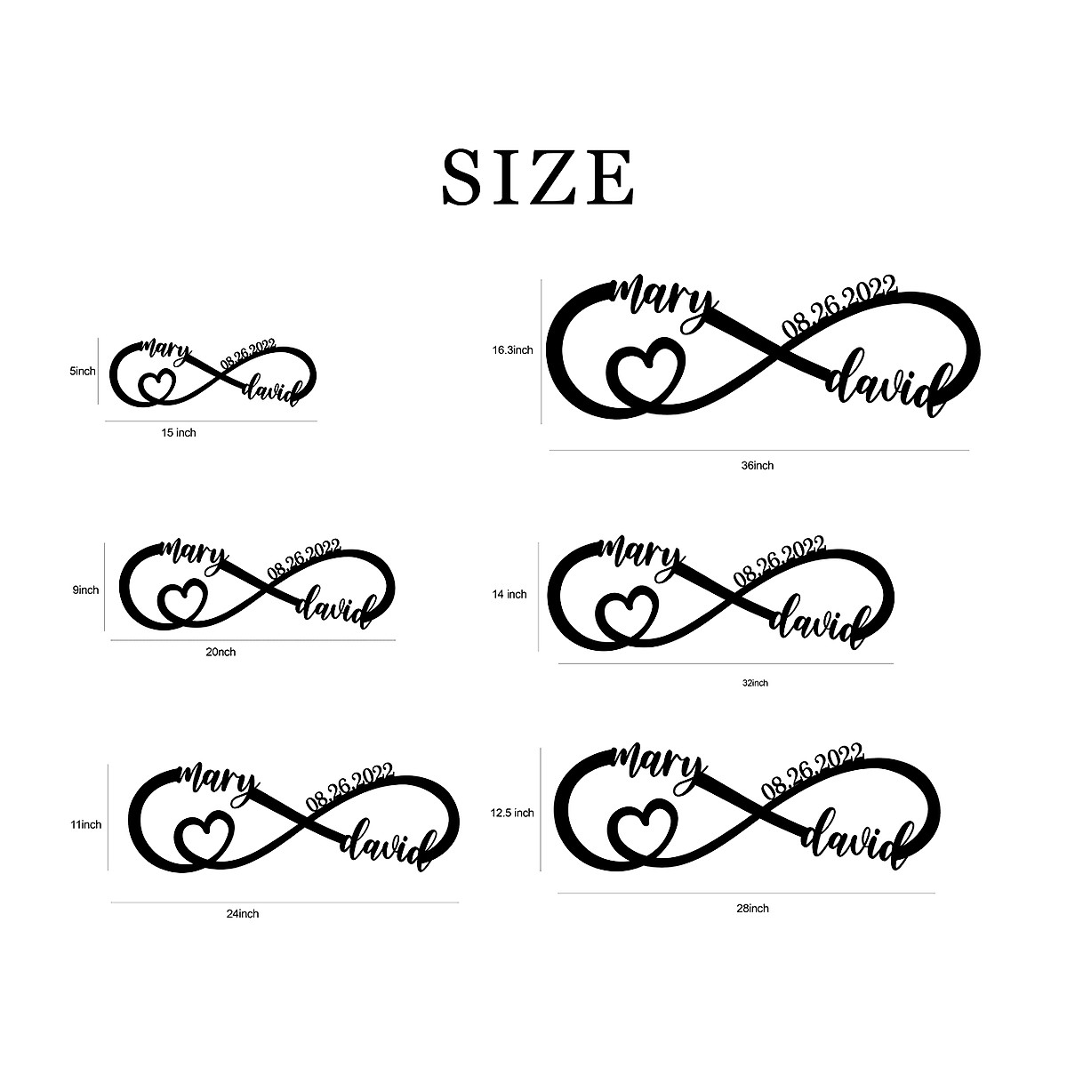 Wedding Gifts for Couples 2023, Custom Infinity Metal Sign, Infinity Heart Sign Metal Wall Decor, Personalized Infinity Metal Name Sign, Personalized Engagement Anniversary Wedding Gifts