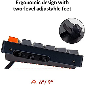 Keychron K10 RGB Full Size Layout Hot-Swappable Mechanical Keyboard for Mac Windows, Multitasking 104-Key Bluetooth Wireless/USB Wired Gaming Keyboard with Gateron G Pro Red Switch Aluminum Frame