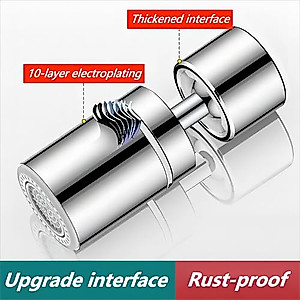 Xanadian Kitchen faucet aerator, 360° rotating and swivelling kitchen faucet aerator, dual function 2 stream faucet head, big angle sink faucet attachment（2 pack)