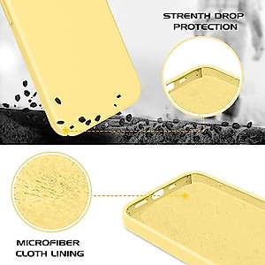 DOMAVER iPhone 13 Mini Case, Phone Case for iPhone 13 Mini Women Girls Liquid Silicone Soft Gel Rubber Microfiber Lining Cushion Cover Slim Smooth Protective-Yellow