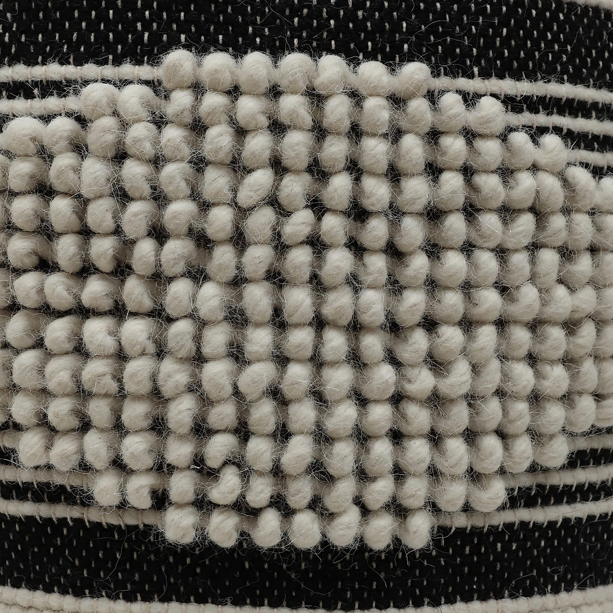 Christopher Knight Home Lucknow Pouf, White + Black, Small