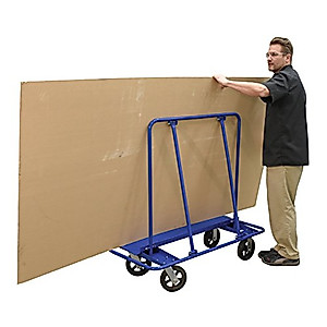 Vestil PRCT-S-MR Steel Drywall and Panel Cart with Rubber Caster, 3000 lbs Load Capacity, 48" Height, 48" Length x 23" Width