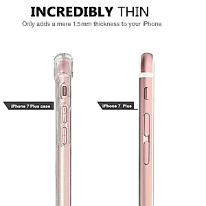 for iPhone 7 Plus Case, for iPhone 8 Plus Case, Matone Crystal Clear Shock Absorption Technology Bumper Soft TPU Cover Case for iPhone 7 Plus (2016)/iPhone 8 Plus (2017) - Clear