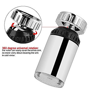 Delaman Faucet Tap 360° Rotating 3 Color Change LED Kitchen Sink Faucet Water Tap Tempeure Sensor