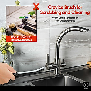 EZLAD 5 Pcs Hard Bristle Crevice Cleaning Brush for Household Use, Grout Gap Cleaning Brushes for Bathroom, Kitchen, Tiles, Window & Door, New 2023 Design Long Skinny Multifunctional Cleaner Tool