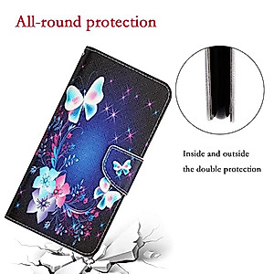 HOOl Cover for Samsung Galaxy A33 5G, Protective Book Case in PU Leather Creative Wallet Pattern Flip Card Slot Magnetic Closure Stand White Butterfly