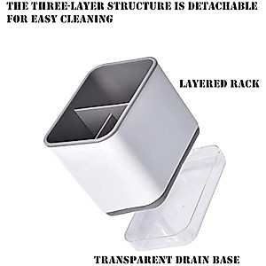 Shuoxpy Flatware Storage Organizer, Plastic Utensil Holder With 3 Compartment And Cutlery Tray Drainer, Tableware Caddy for Kitchen Table, Cabinet, Pantry - Holds Forks, Knives, Spoons