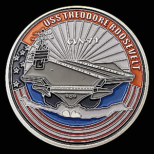 CVN-71 Challenge Coin USA Army Department of The Navy USS Theodore Roosevelt Military Coins