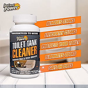Instant Power Toilet Tank Cleaner – Bathroom Toilet Cleaning Powder, Removes Rust and Other Minerals, No Scrubbing, 16 Oz