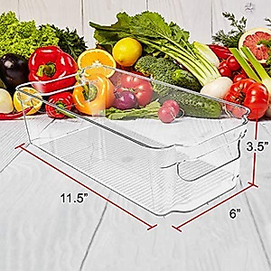 Greenco Refrigerator Organizer Bins, Stackable Fridge Organizer, Set of 8, Storage Containers with Durable Handles, Kitchen Organization Freezer, Pantry and Cabinets - BPA Free, Shatter Proof, Clear, Medium and Large