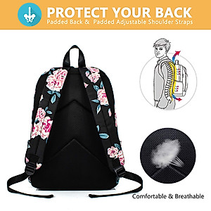 Leaper Fashion Water Resistant Laptop Backpack for Women Black
