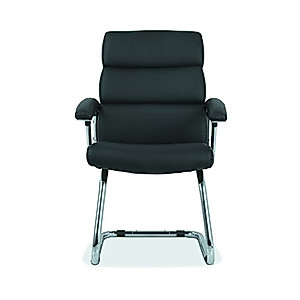 HON Traction Guest Chair with SofThread Leather, in Black (HVL102)